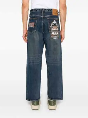 EVISU Logo-print Wide Leg Jeans