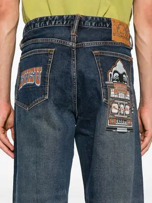 EVISU Logo-print Wide Leg Jeans