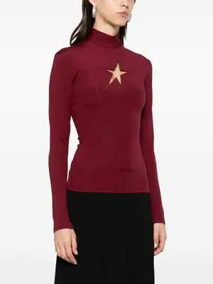MUGLER Cut-out Star Top - Red