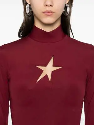 MUGLER Cut-out Star Top - Red