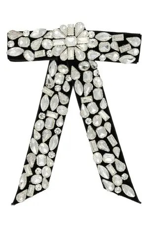 L. Erickson Melanie Jeweled Barrette - Black