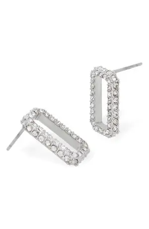 ALLSAINTS Pavé Crystal Geometric Stud Earrings