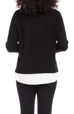 Karen Kane Mixed Media Layered Turtleneck Sweater