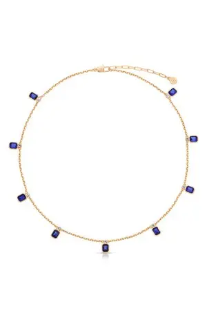 Ettika Deco Charm Necklace - Sapphire