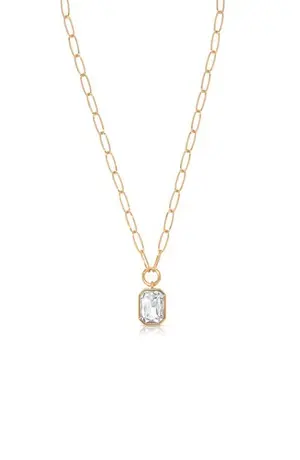 Ettika Deco Crystal Pendant Necklace - Gold