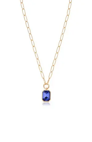 Ettika Deco Crystal Pendant Necklace - Sapphire