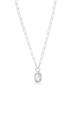 Ettika Deco Crystal Pendant Necklace - Silver
