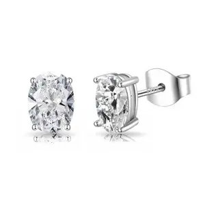 DONATELLO GIAN Name' Sterling Oval Stud Earrings - Silver