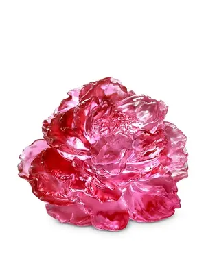 LIULI Crystal Prosperous Heart, Prosperous World Peony - No Color