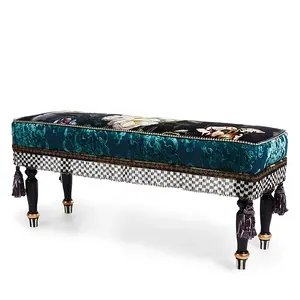 MACKENZIE-CHILDS Moonlight Garden Floral Scuttlebutt Bench - Multi/floral