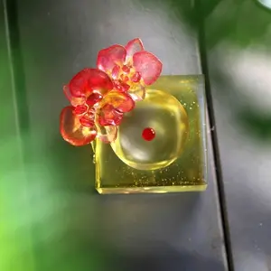 LIULI Crystal Flower, Moth Orchid, Red Radiance