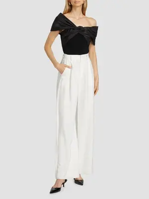 Simkhai Celiana Twist Rib-knit Combo Top - Black