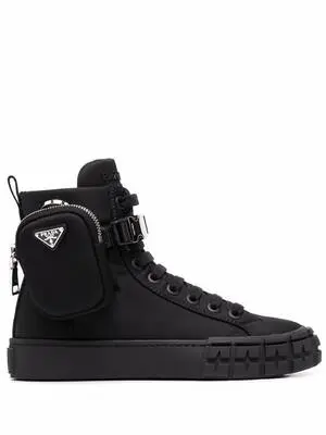 Prada Re-nylon High-top Sneakers With Pouch
