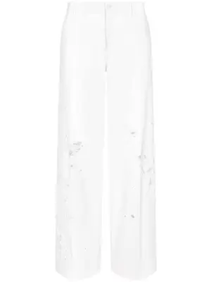 Dolce & Gabbana Floral-lace Cotton Trousers