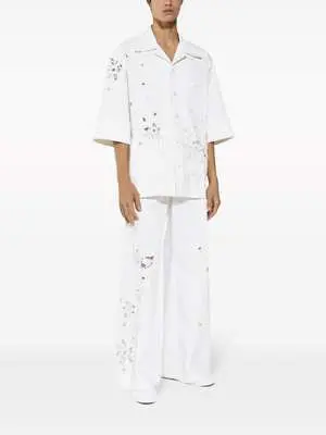 Dolce & Gabbana Floral-lace Cotton Trousers