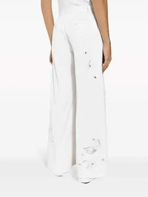 Dolce & Gabbana Floral-lace Cotton Trousers
