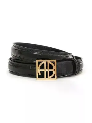 ANINE BING Monogram Plaque Leather Belt