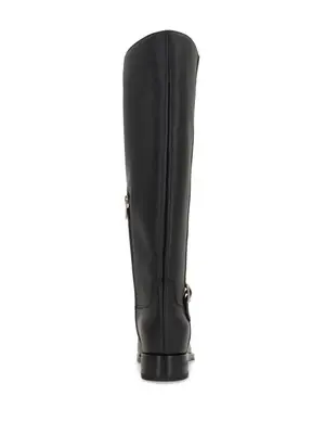 Santoni Buckle-detail Leather Knee-high Boots - Black