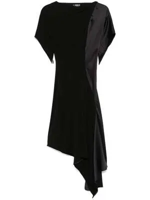MUGLER Pleated Asymmetric Midi Dress