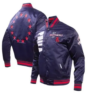 PRO STANDARD Philadelphia 76ers City Edition Satin Jacket - Navy