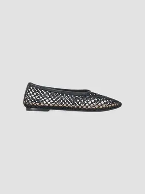 Staud Alba Crocheted Ballet Flats - Black