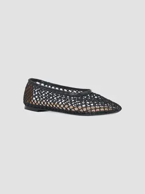 Staud Alba Crocheted Ballet Flats - Black