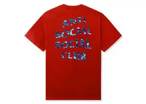 ANTI SOCIAL SOCIAL CLUB Woody Blue Camo Tee Shirt - Red