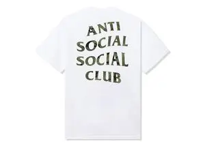 ANTI SOCIAL SOCIAL CLUB Woody Green Camo Tee Shirt - White