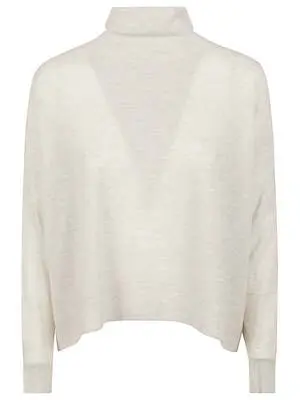 CT PLAGE Cashmere Turtleneck Sweater - Grey