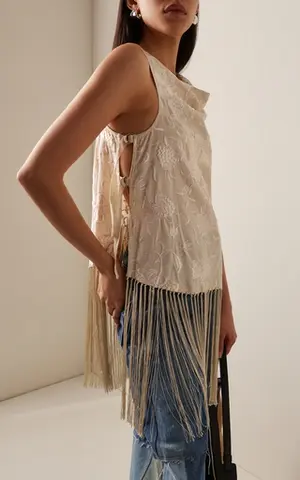 Sea Priscilla Fringed Embroidered Top