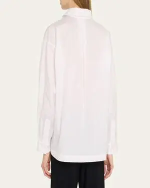 Eskandar Slim Cotton Shirt With Collar