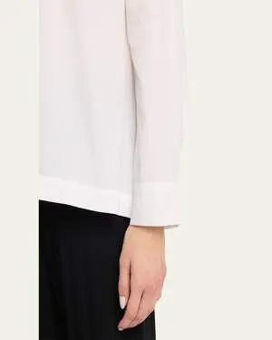 Eskandar Slim Cotton Shirt With Collar