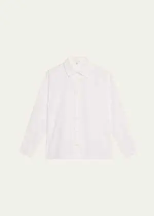 Eskandar Slim Cotton Shirt With Collar