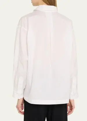 Eskandar Slim Cotton Shirt With Collar