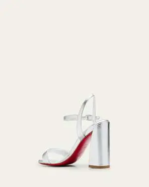 CHRISTIAN LOUBOUTIN 85mm Miss Jane Metallic Ankle-strap Sandals
