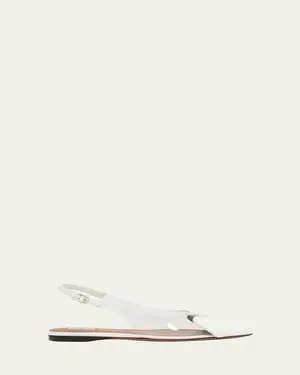 Alaïa Coeur Heart Slingback Ballerina Flats - Blanc Optique