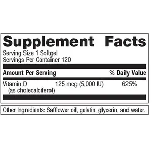 METAGENICS D3 5000 Vitamin 120 Softgels