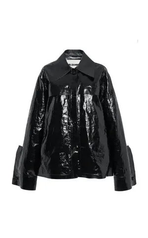 JIL SANDER Coated Linen Jacket - Black