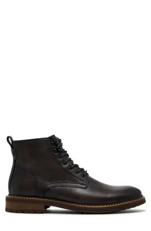 Steve Madden Noby Leather Lace-up Boots - Grey