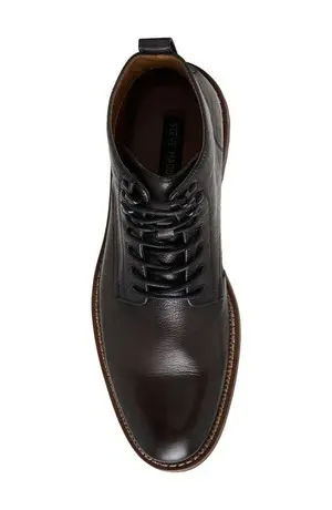 Steve Madden Noby Leather Lace-up Boots - Grey
