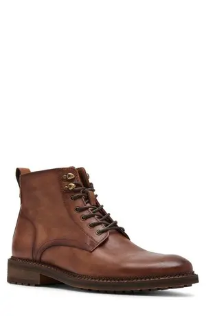 Steve Madden Noby Leather Lace-up Boots - Tan Leathe