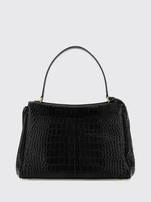 Balenciaga Rodeo Handbag In Croc-embossed Calfskin - Black