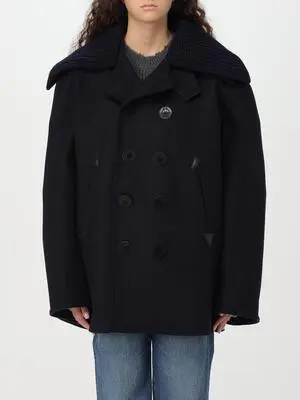 Dsquared2 Double Breasted Pea Coat With Shawl Collar - Navy