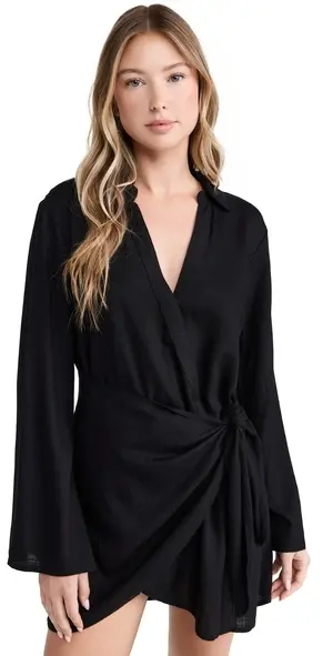 L*Space Las Palmas Wrap Mini Dress - Black
