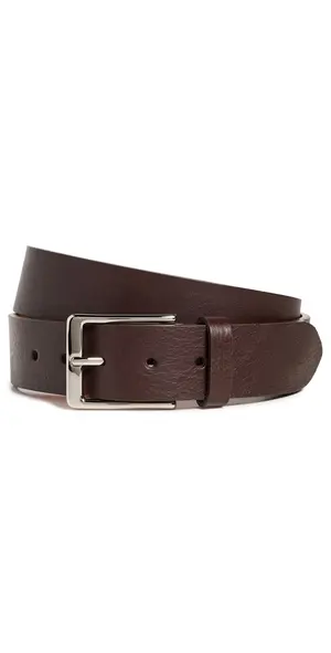 Shinola Lightning Bolt Keeper Leather Belt - Deep Brown