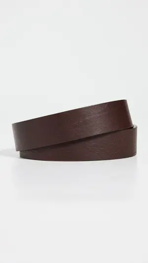 Shinola Lightning Bolt Keeper Leather Belt - Deep Brown