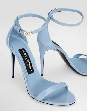 Dolce & Gabbana Polished Calfskin Sandals - Light Blue