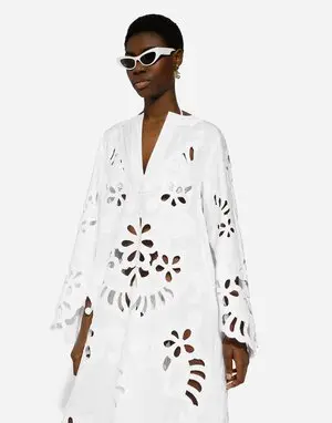 Dolce & Gabbana Long Cotton Caftan With Cut-out Detailing