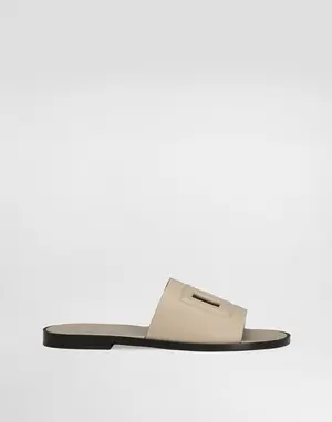 Dolce & Gabbana Calfskin Slides - Beige