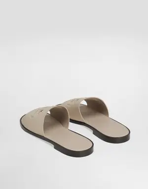 Dolce & Gabbana Calfskin Slides - Beige